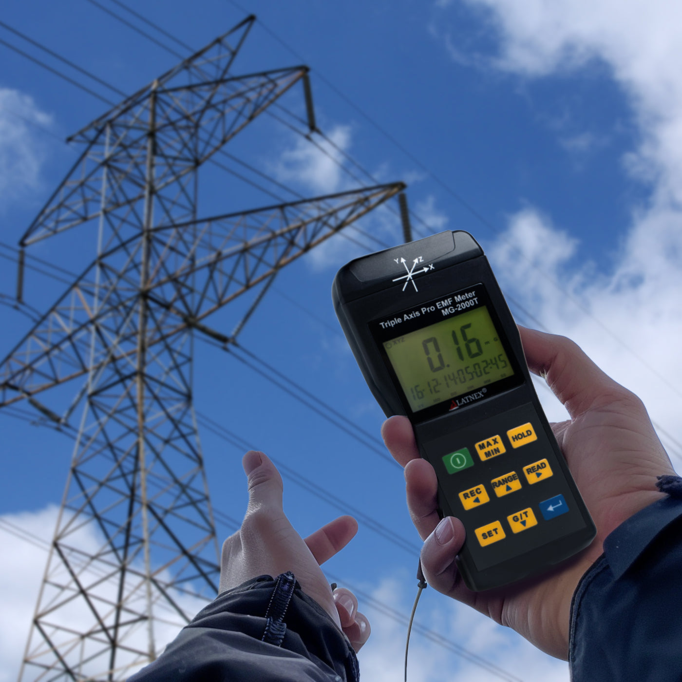 LATNEX® MG-2000TD Triple Axis Gauss Meter with Datalogger — EMR ...