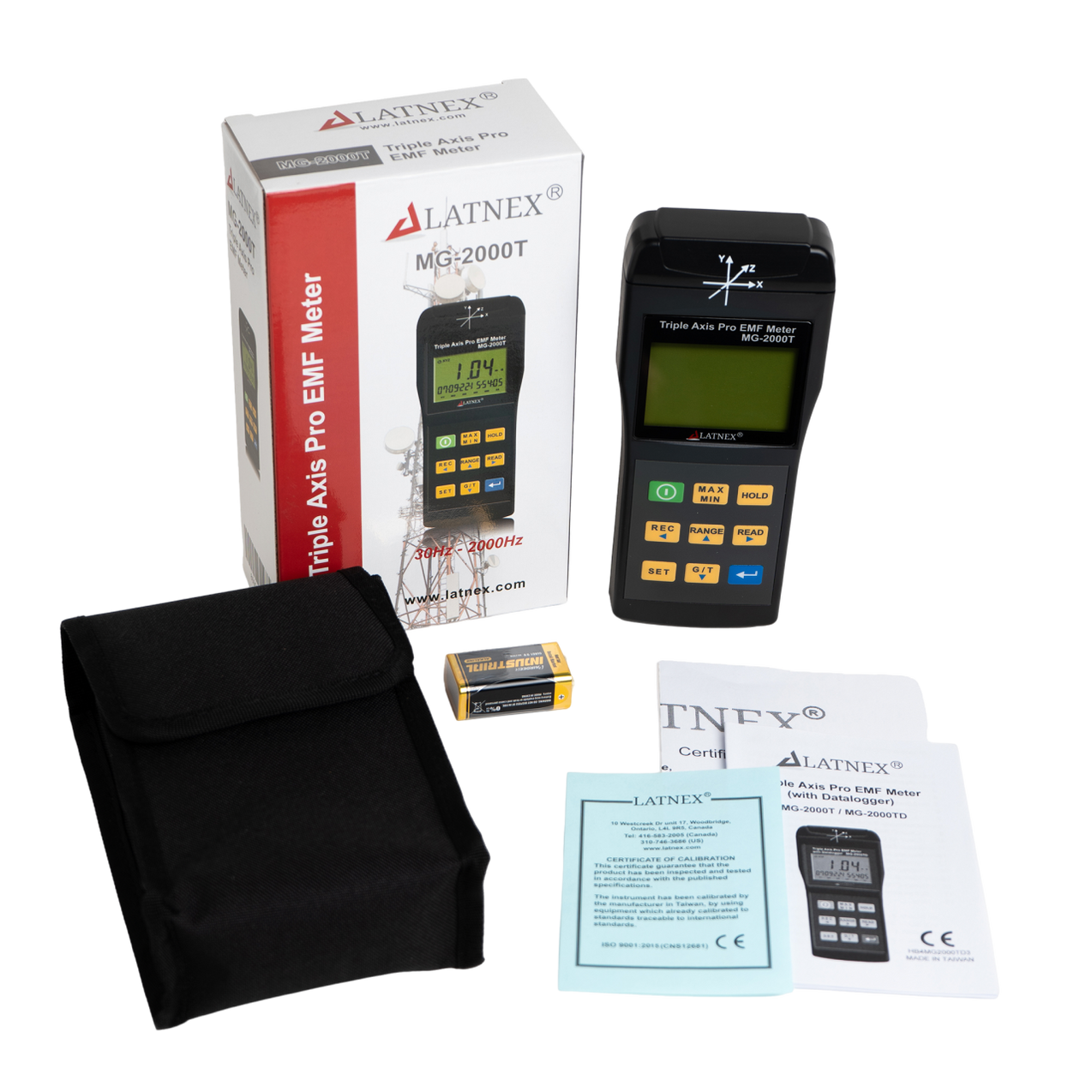 LATNEX® MG-2000TD Triple Axis Gauss Meter with Datalogger — EMR ...